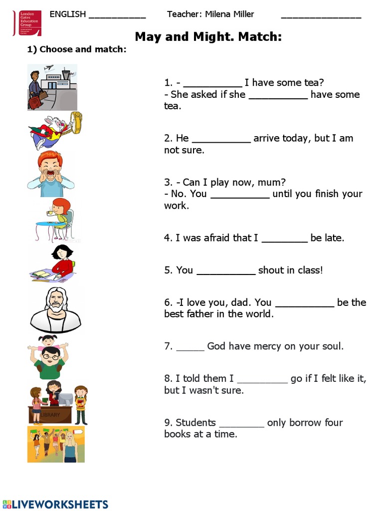 May vs. Might: English Practice Exercises | PDF | Language Arts ...