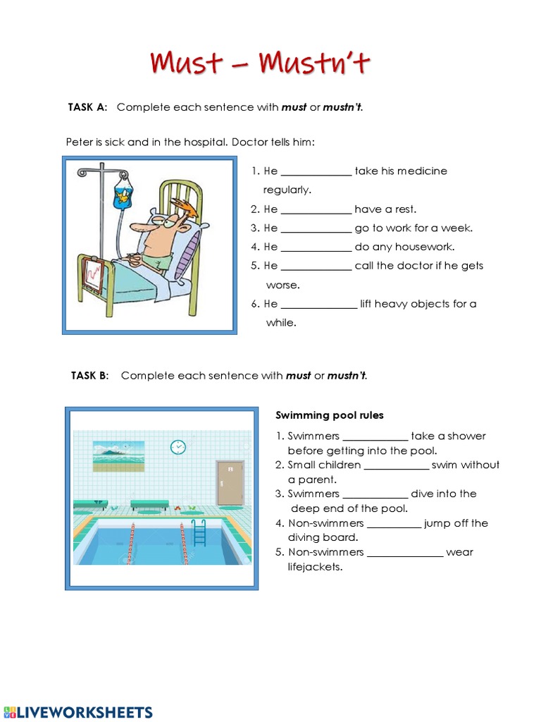 Must and Mustn't Sentences for Class 1 | PDF