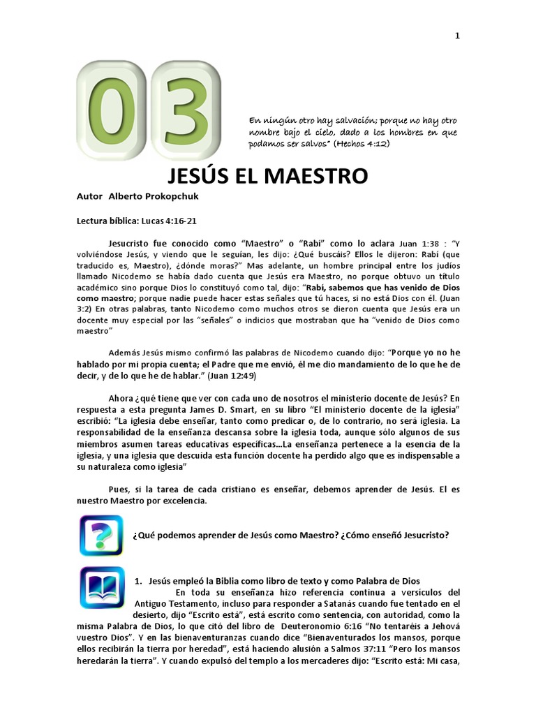 03 Jesus El Maestro | PDF | Jesús | Cristo (título)