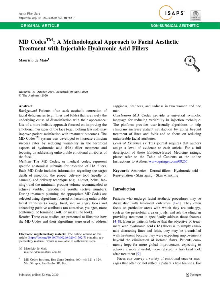 MD Codes: A Methodological Approach To Facial Aesthetic Treatment With ...