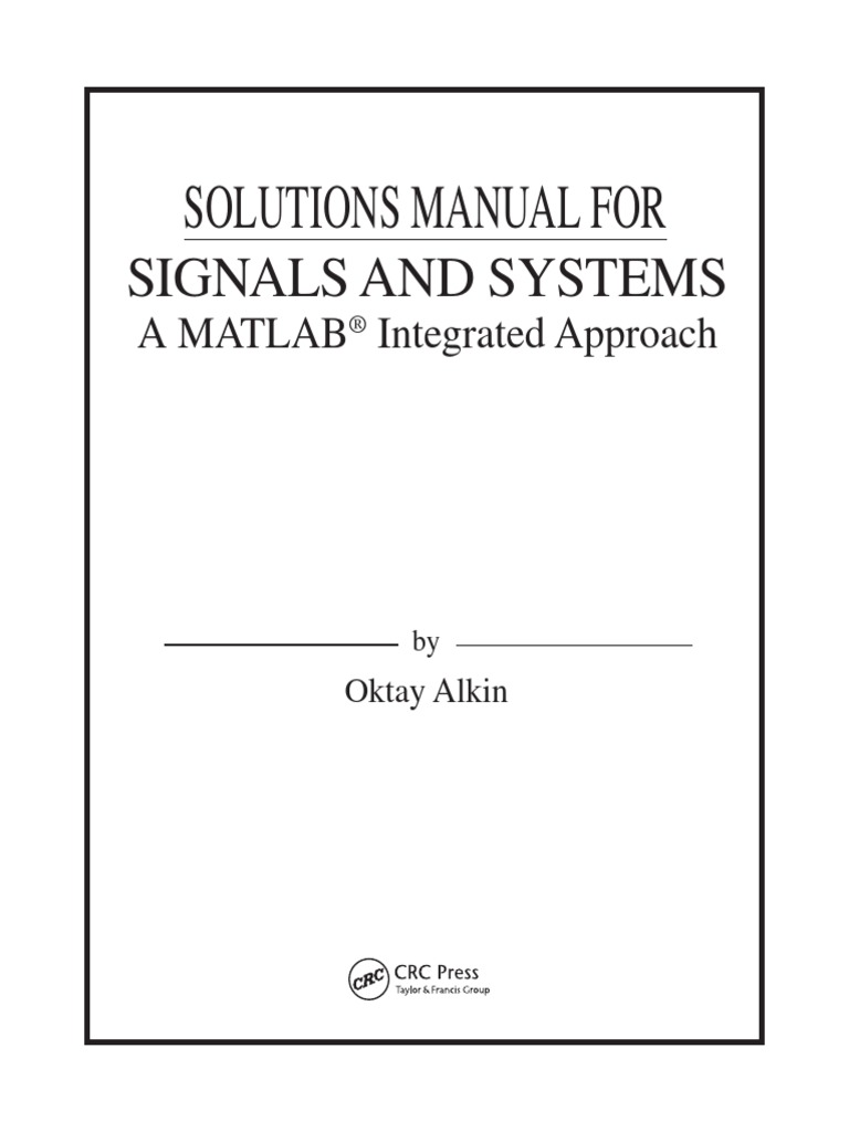 Solutions Manual For: Signals and Systems | PDF | Copyright ...