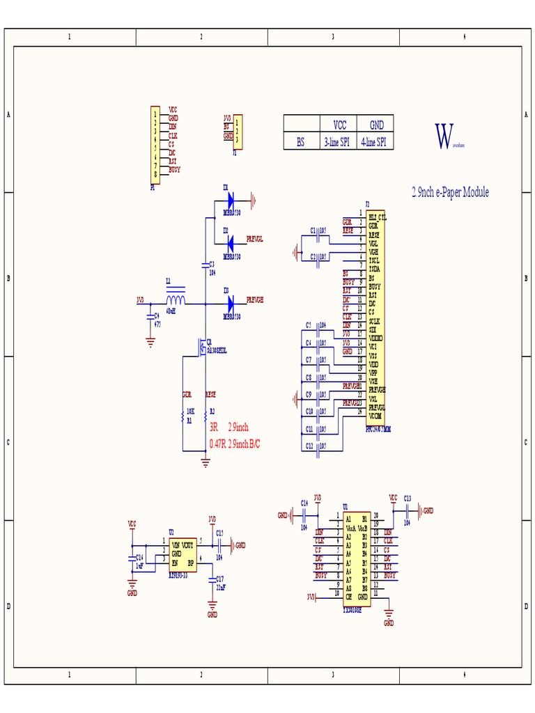 2.9nch E-Paper Module: BS 3-Line SPI 4-Line SPI GND VCC | PDF | Game ...