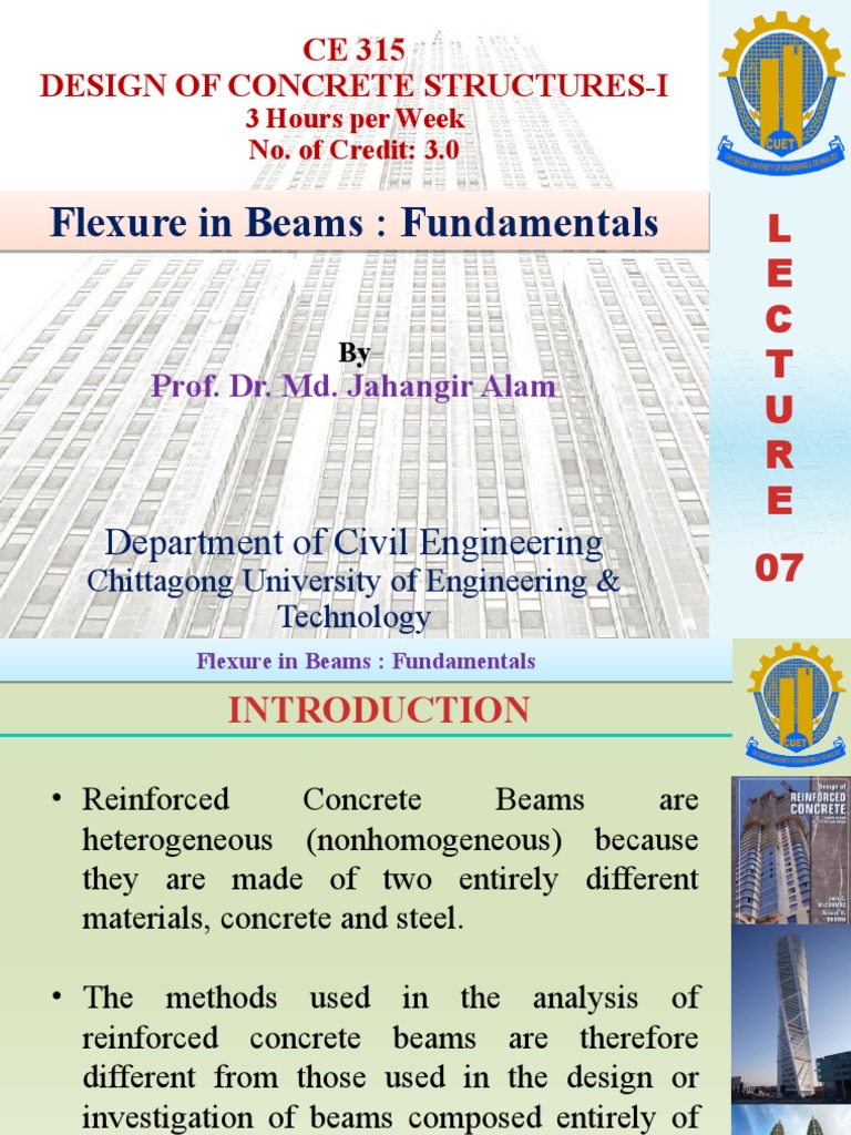 07 Flexure in Beams Fundamentals 01 | PDF | Bending | Beam (Structure)