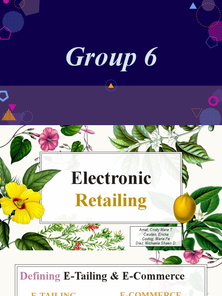E-Tailing Group 6 | PDF | E Commerce | Online Shopping
