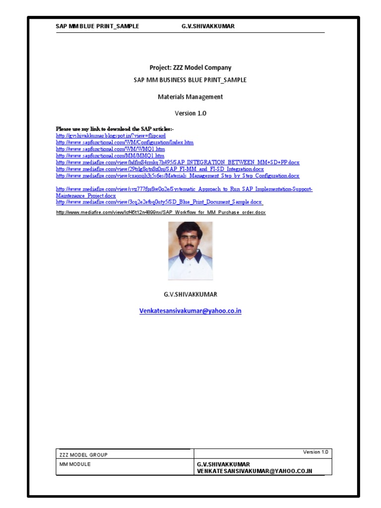 Sap MM Business Blue Print Sample | PDF | Inventory | Logistics