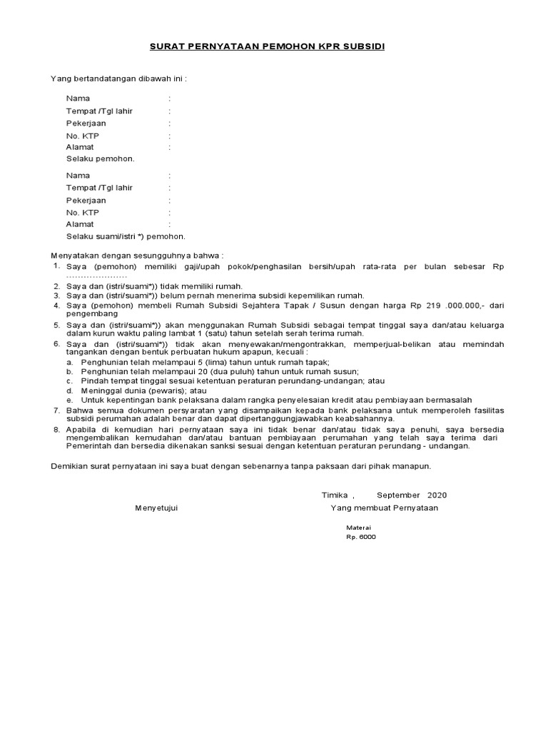 Checklist KPR BTN Asli KPR 1 | PDF