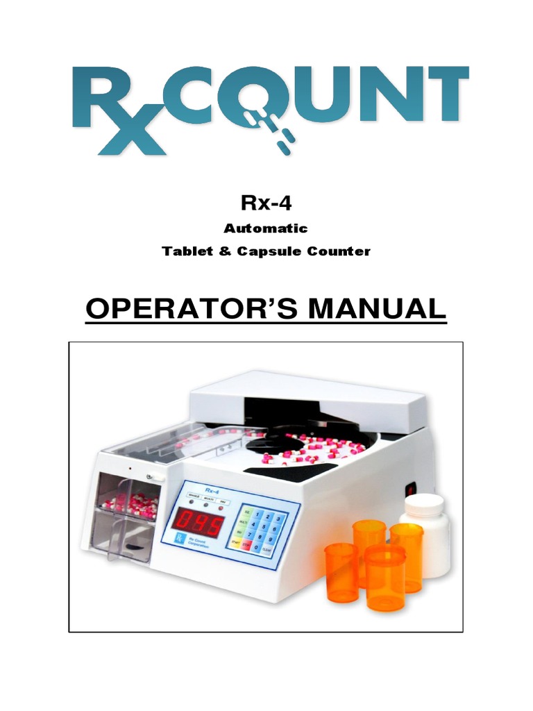 Operation Manual For Tablet Counter RX4 | PDF