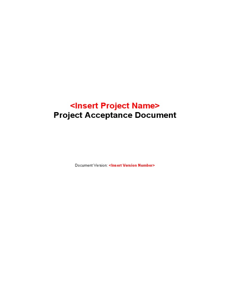 Project Acceptance Document Template | PDF | Business