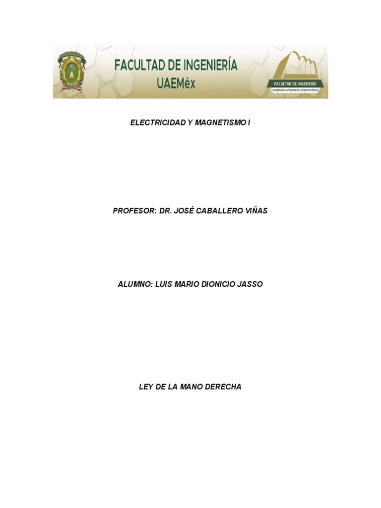 Ley de La Mano Derecha o Ley de Ampere | PDF | Campo magnético ...