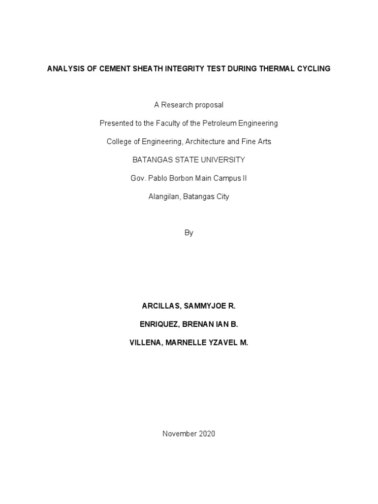 Analysis of Cement Sheath Integrity Test During Thermal Cycling | PDF ...