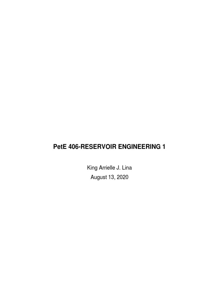 PetE 406-Module Reservoir Engineering | PDF | Petroleum Reservoir ...