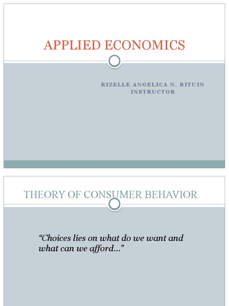 Theory of Consumer Behavior & Production | PDF