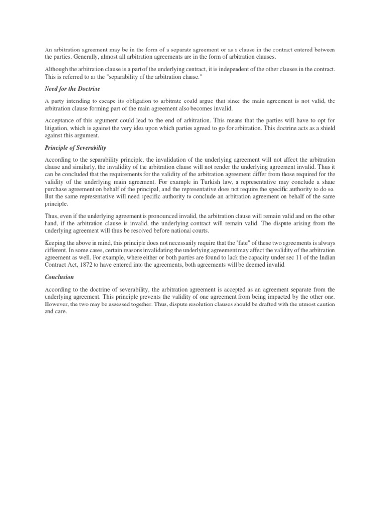 Understanding Arbitration Clause Separability | PDF | Arbitration Clause | Arbitration