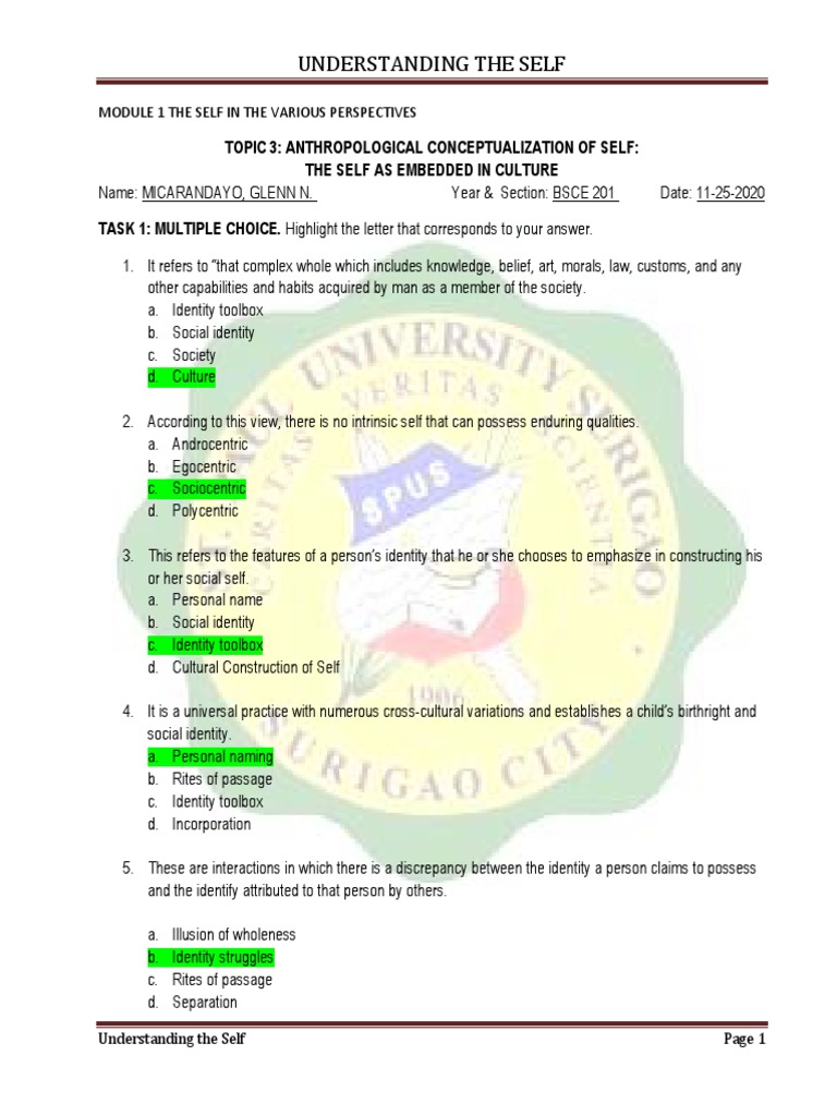 Understanding The Self: Topic 3: Anthropological Conceptualization of ...