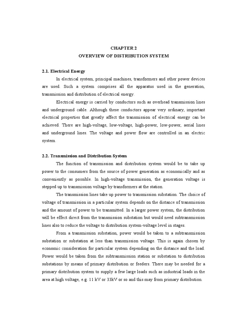 Overview of Distribution System | PDF | Electric Power Distribution ...