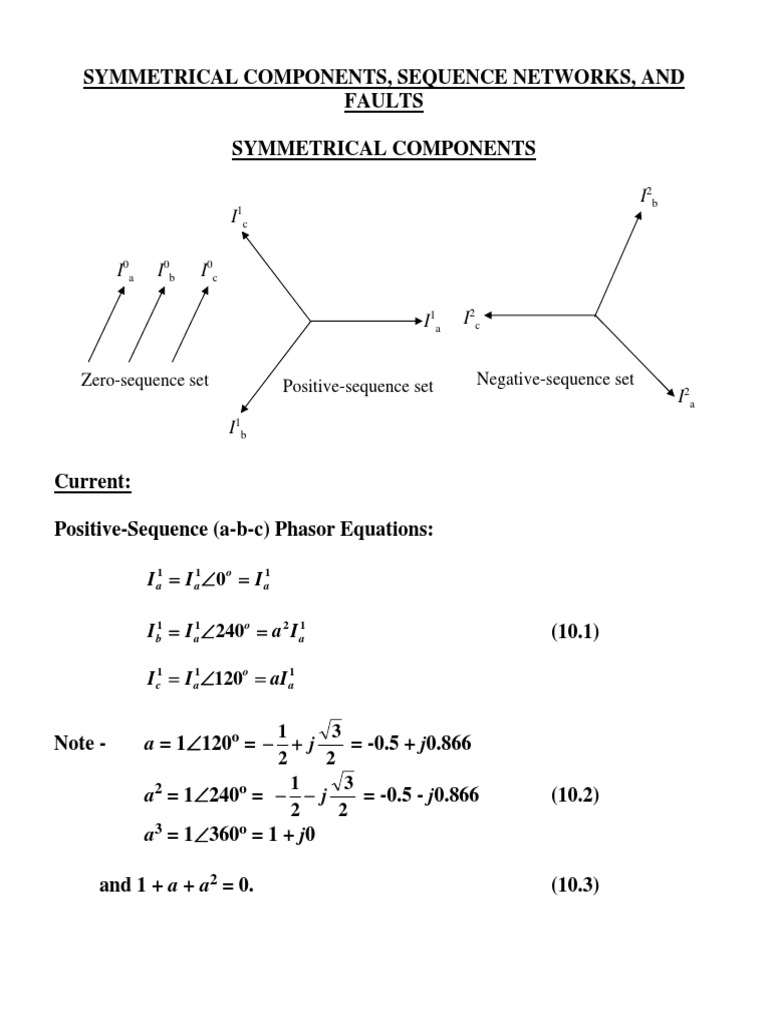 Symmetrical Components, Networ Sequence, and Faults | PDF | Transformer ...