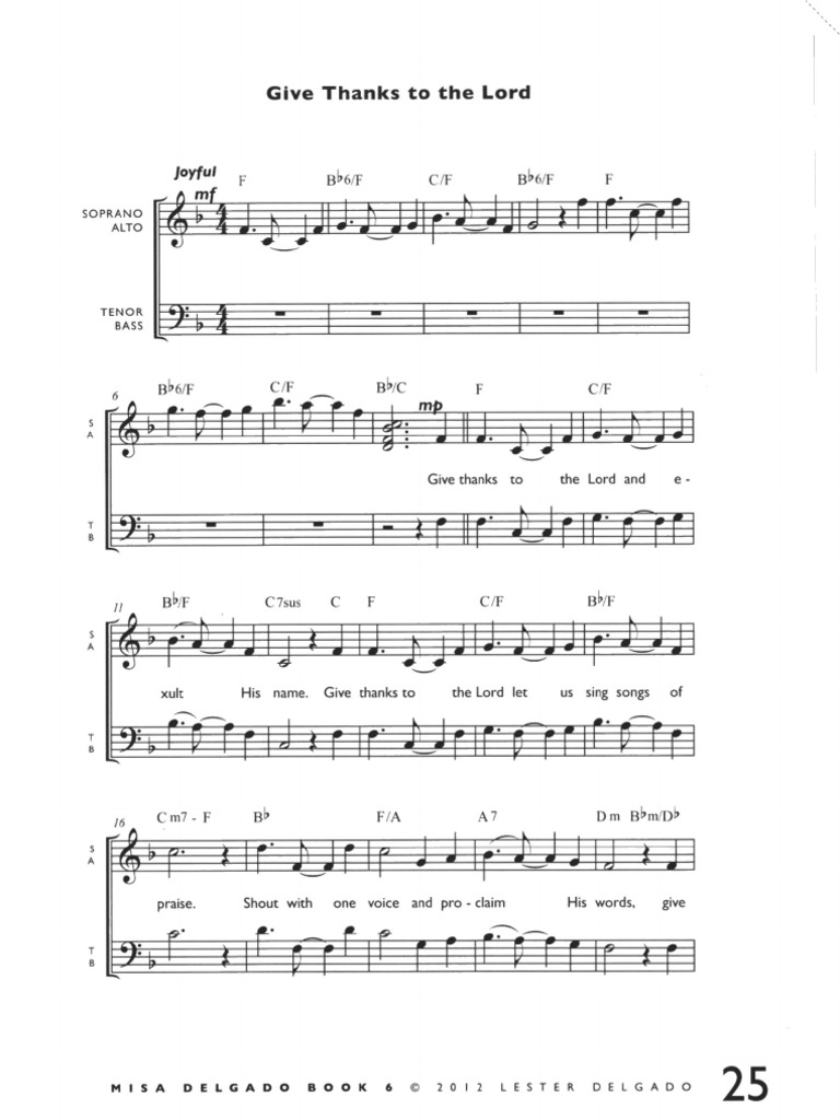 Give Thanks To The Lord PDF | PDF