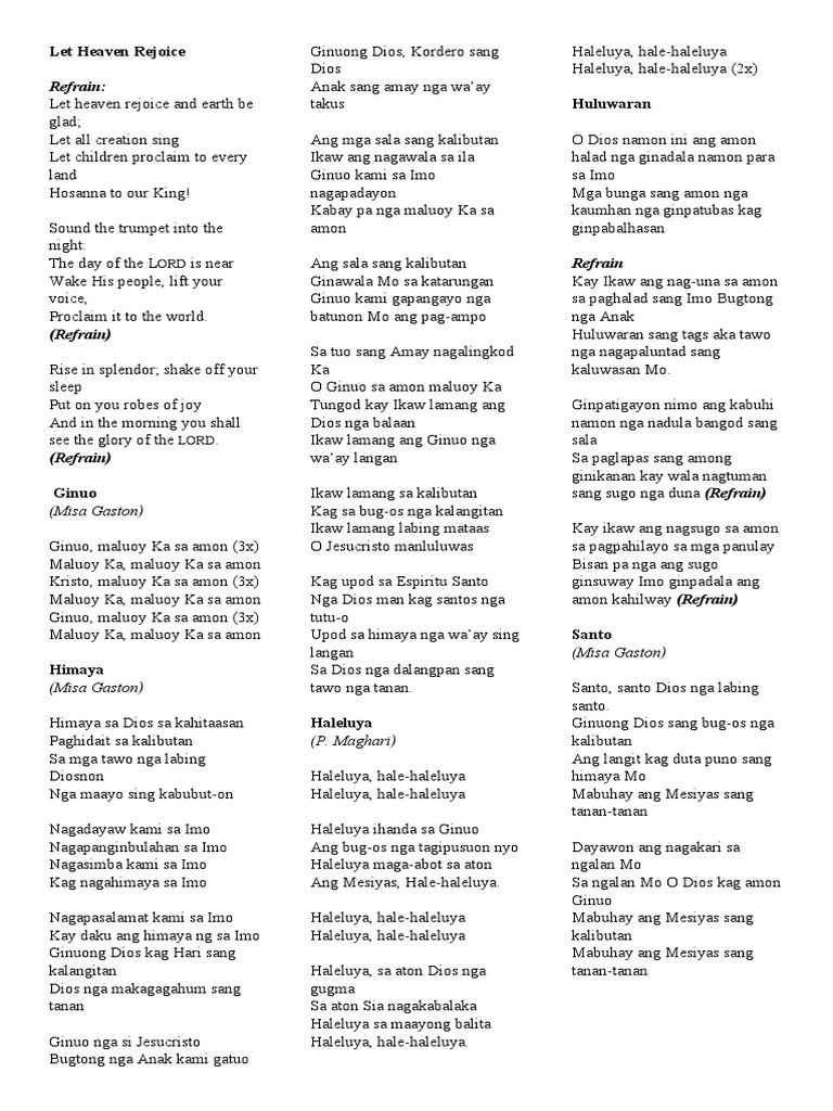 Aguinaldo Mass | PDF