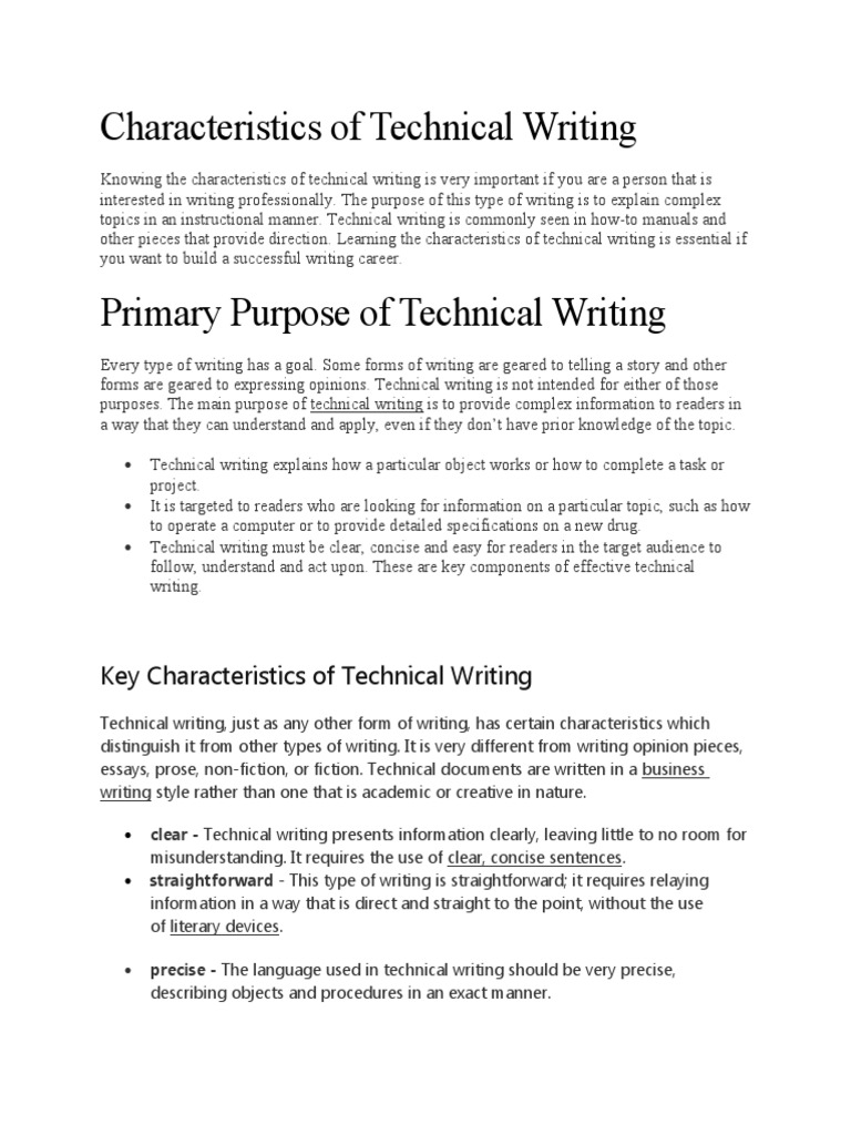 Characteristics of Technical Writing-02 | PDF | Human Communication ...