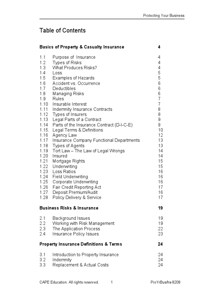 Basics of Property & Casualty Insurance 4: Protecting Your Business ...