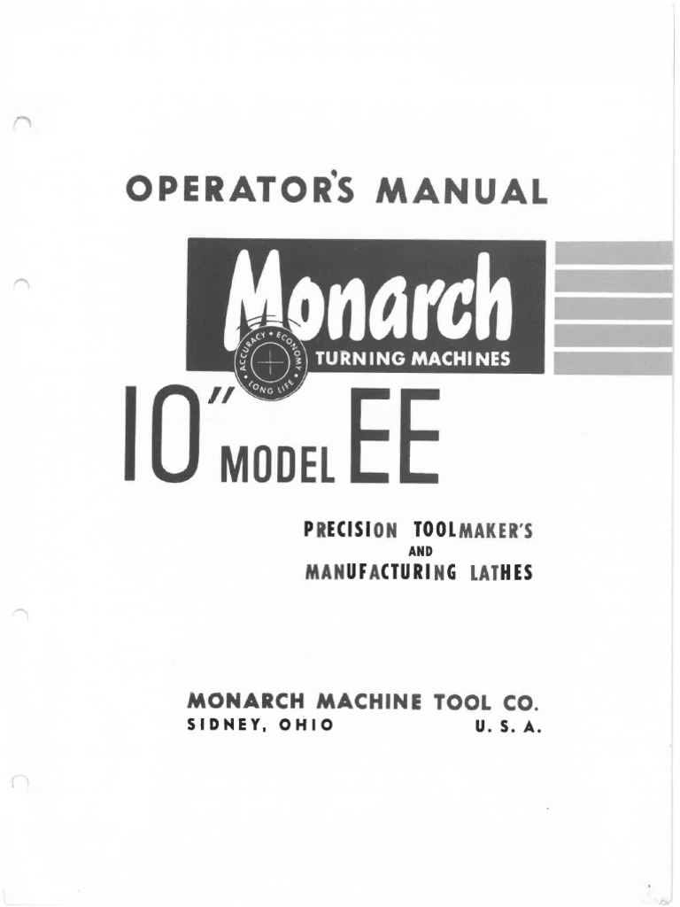 Monarch 10EE Manual PDF | PDF