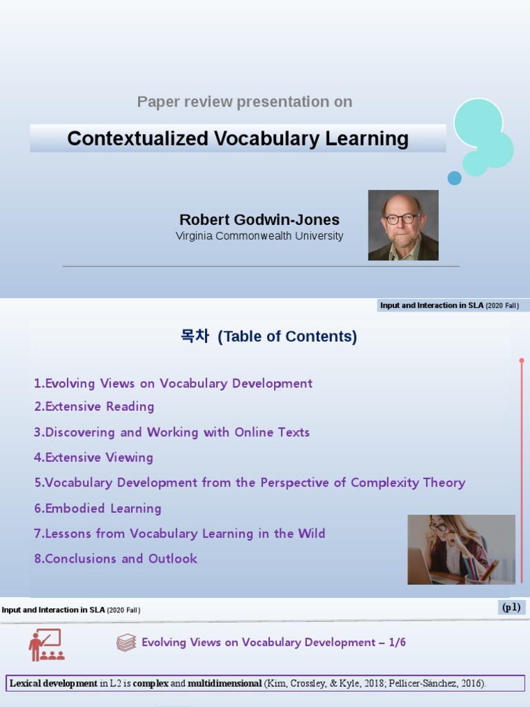 Contextualized Vocabulary Learning | PDF | Second Language Acquisition ...