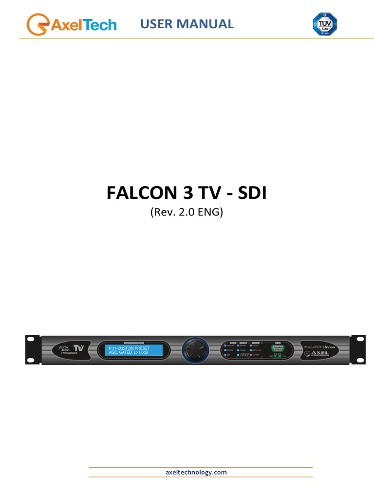 Falcon 3 TV - Sdi: User Manual | PDF | Ac Power Plugs And Sockets ...