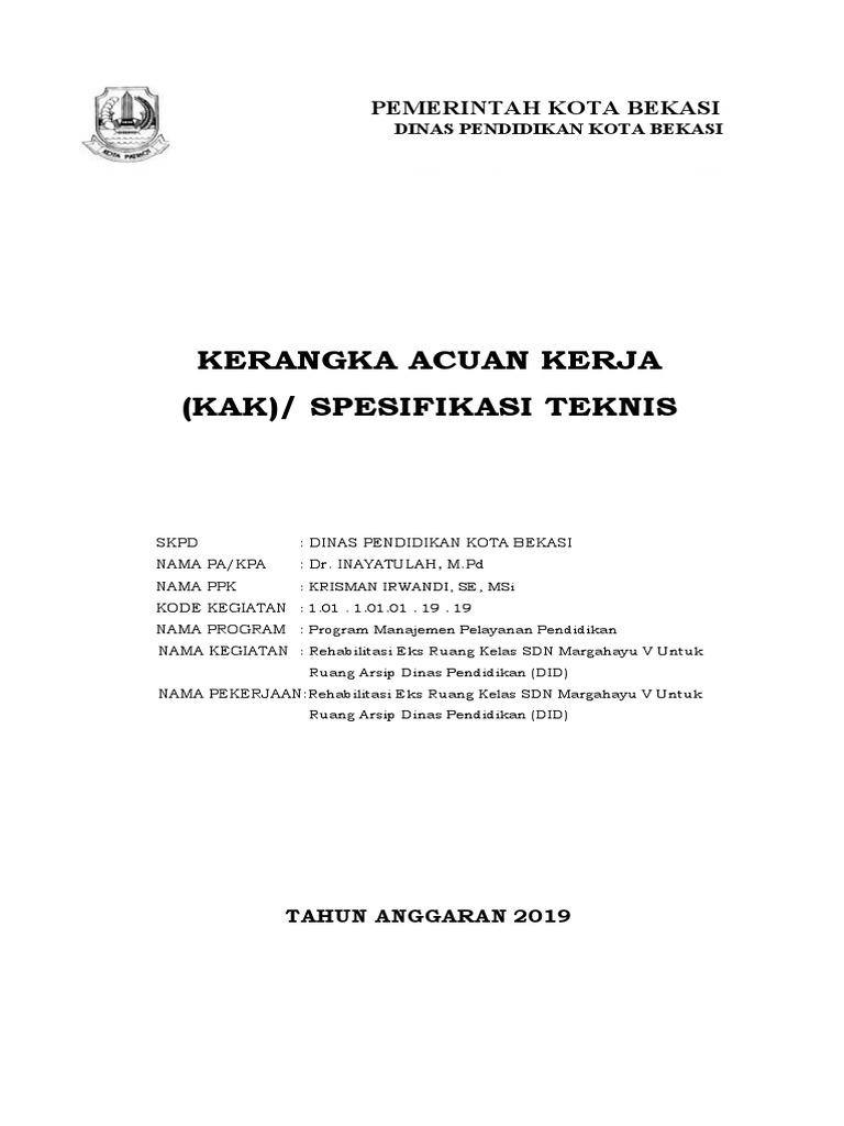 KAK ARSIP Disdik | PDF