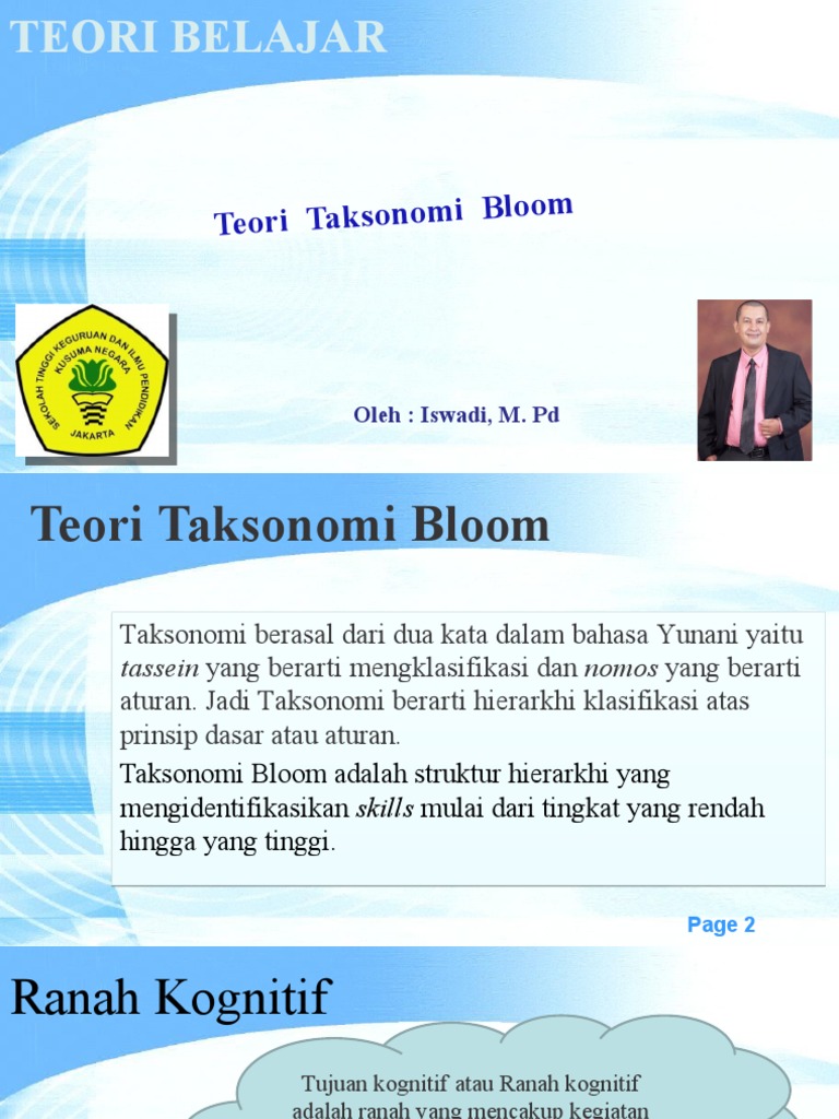 Bab 6 Teori Taksonomi Bloom | PDF