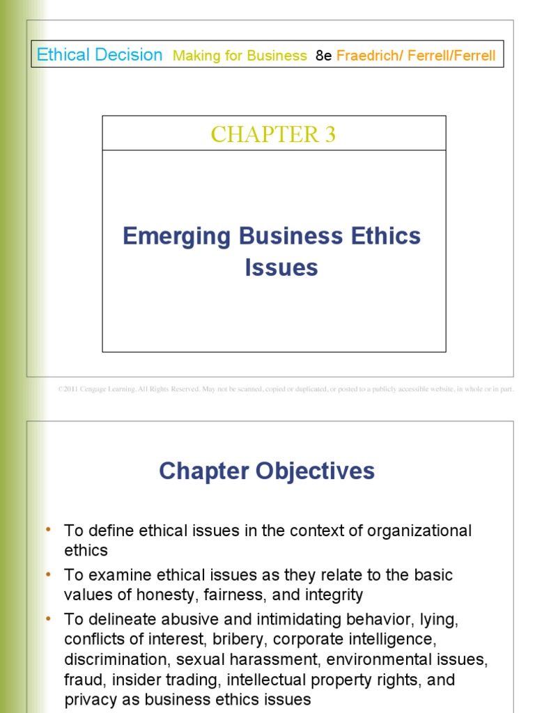 Emerging Business Ethics Issues: Ethical Decision | PDF | Integrity ...