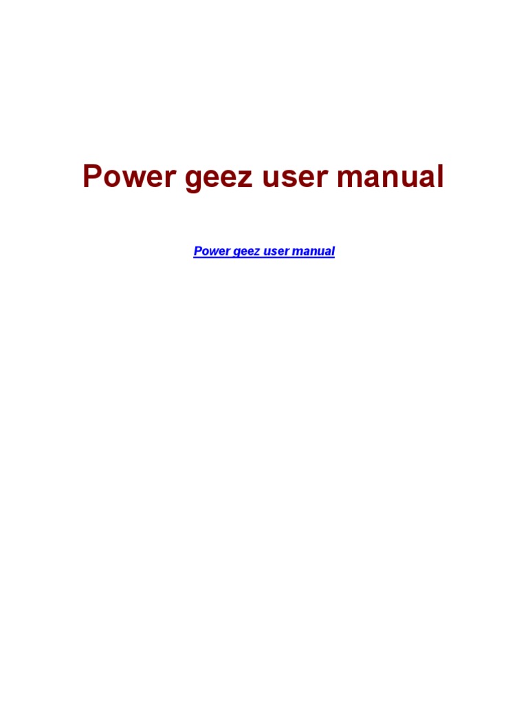 Power Geez User Manual | PDF | Windows 8 | Microsoft Windows