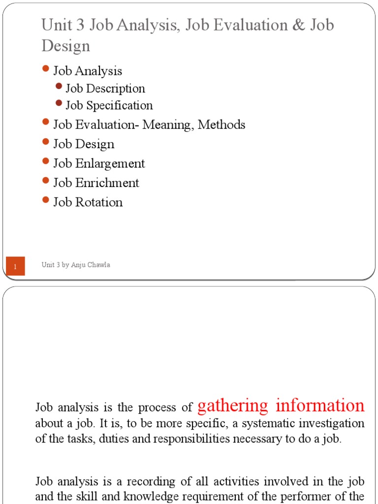Job Analysis and Design Overview | PDF | Human Resource Management ...