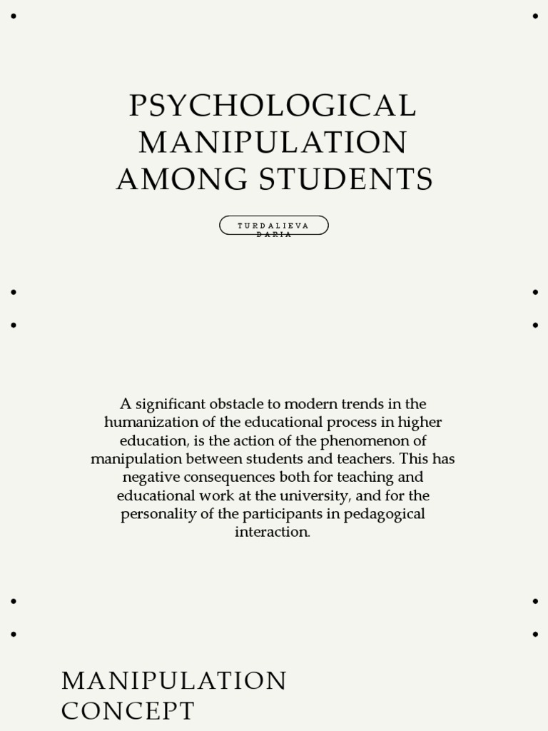 Student Manipulation in Education | PDF | Goal | Psychology