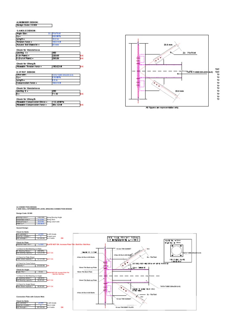 Steel-Angle Bracing Design-1 | PDF | Screw | Mechanical Engineering