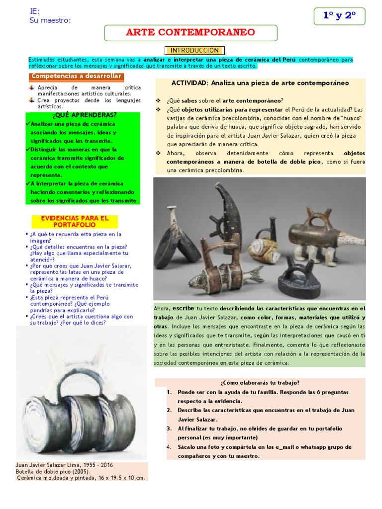 6 - Arte - Ficha de Trabajo para El Estudiante | PDF | Artes (general ...