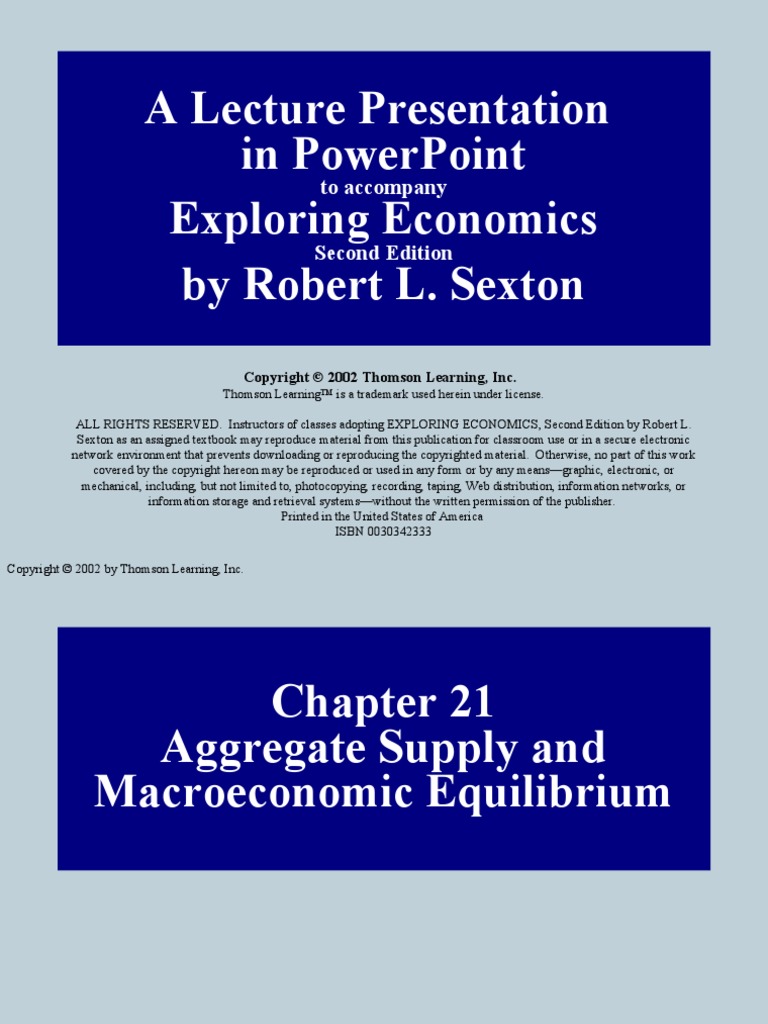 A Lecture Presentation in Powerpoint Exploring Economics by Robert L ...