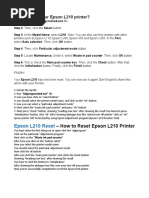 Reset Ink Levels Epson L210 | PDF