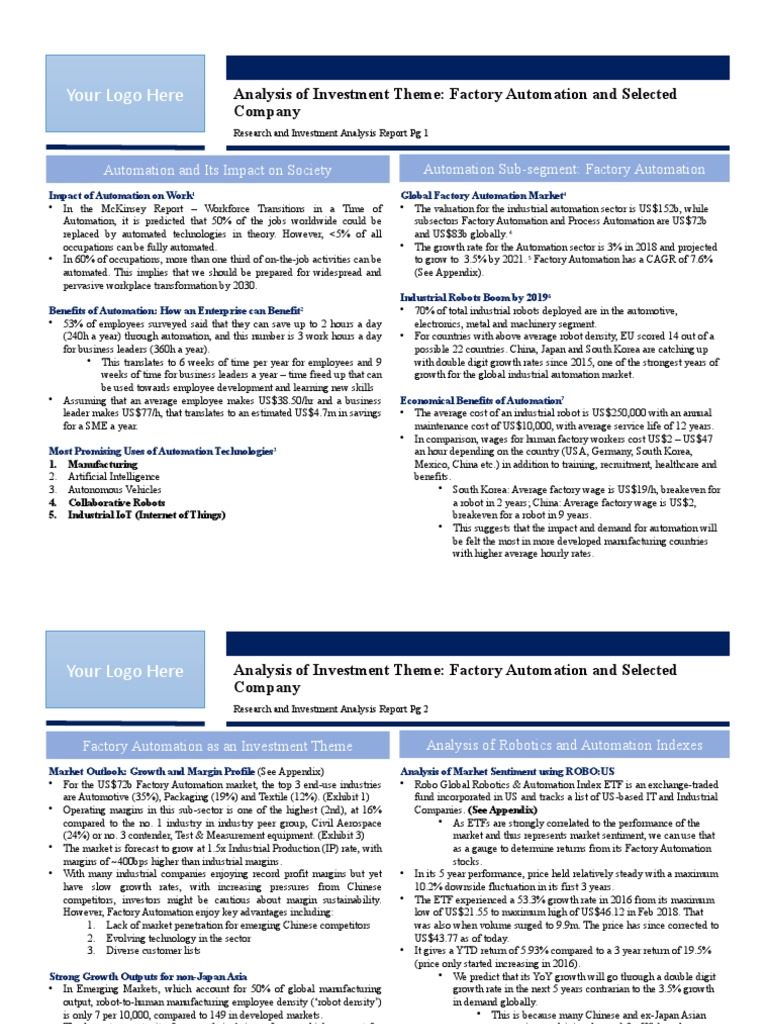 Factory Automation Investment Thesis (SANITIZED) | PDF | Automation ...
