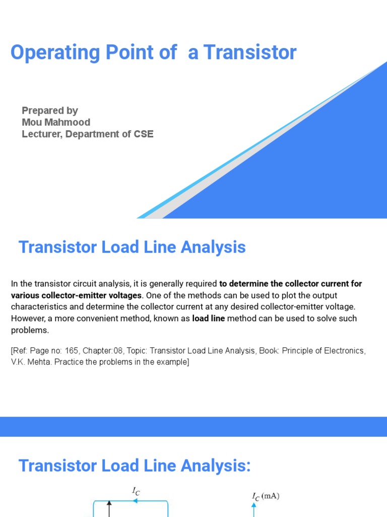 Slide - Operating Point of A Transistor - 09 | PDF