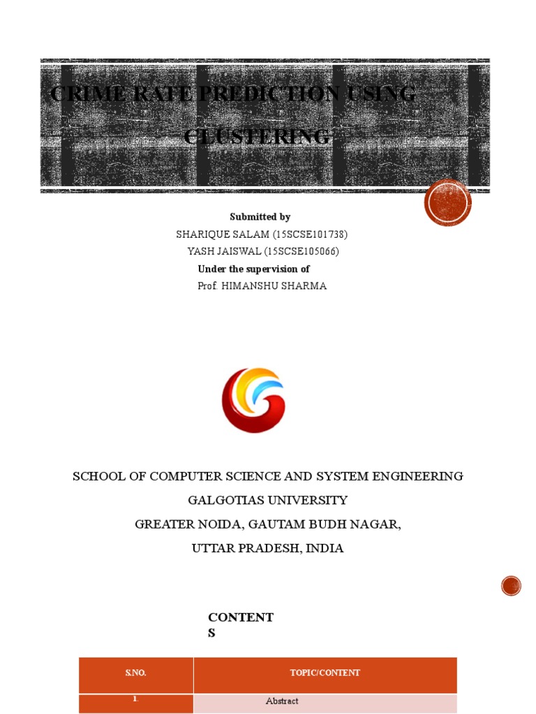 Crime Rate Prediction with Clustering | PDF | Data Mining | Data