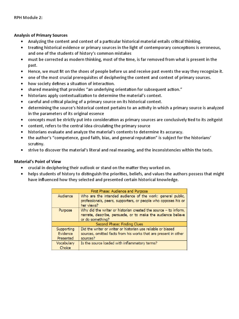 Analysis of Primary Sources | PDF | Primary Sources | Historian