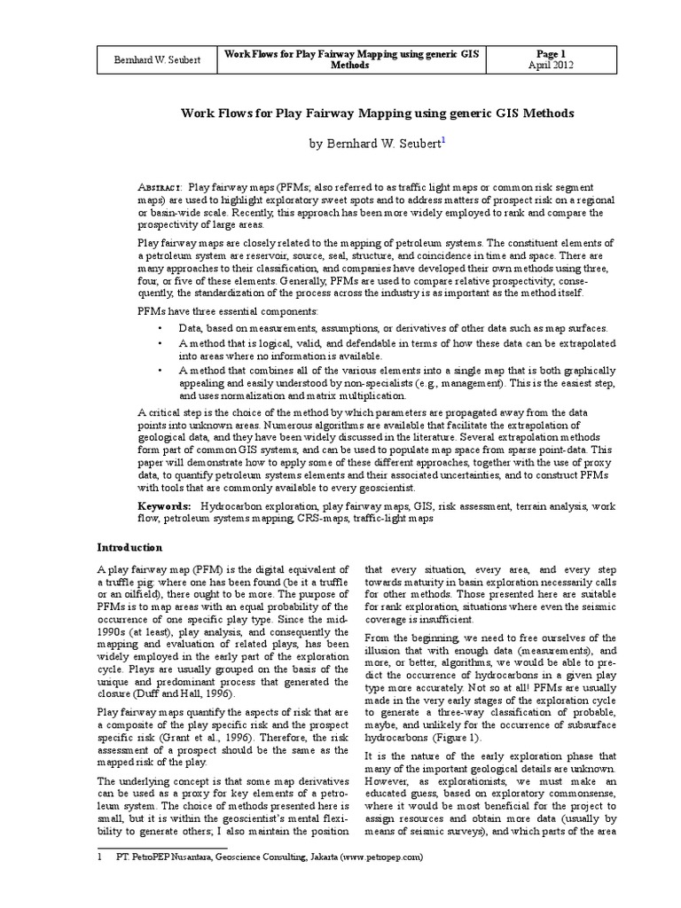 Seubert - 2012 - Work Flows For Play Fairway Mapping PDF | PDF ...