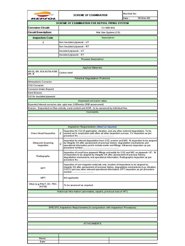 Scheme of Examination Scheme of Examination For Repsol Piping System ...