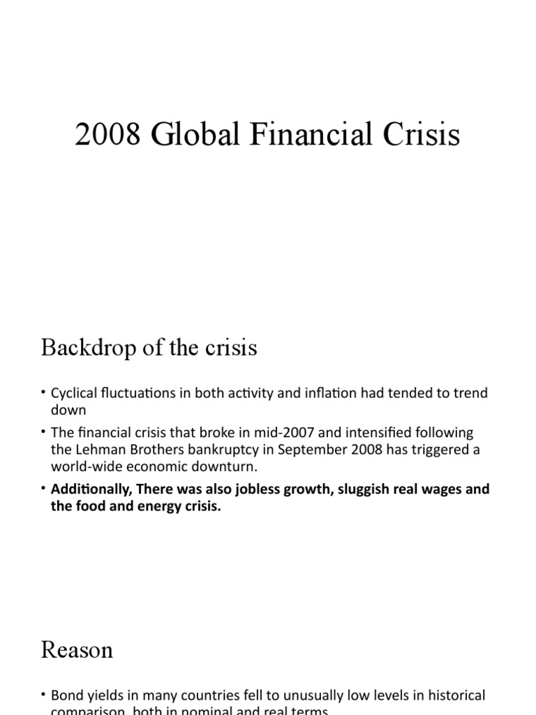 2008 Fin Crisis | PDF | Financial Crisis Of 2007–08 | Unemployment