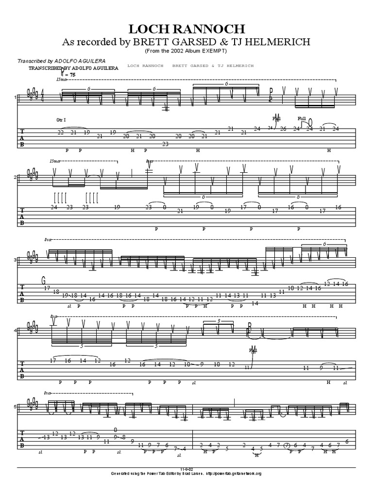 Brett Garsed & TJ Helmerich - Loch Rannoch PDF | PDF | Entertainment ...