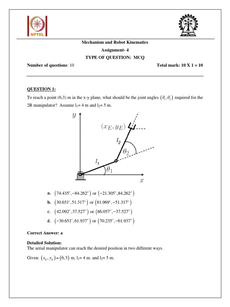 Robot Kinematics W4 | PDF | Trigonometric Functions | Elementary ...