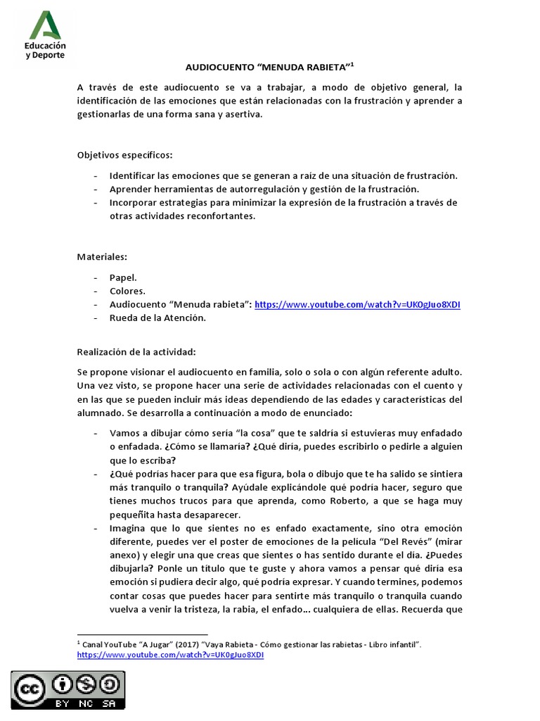 A.C. Audiocuento Menuda Rabieta | PDF | Las emociones | Conceptos ...