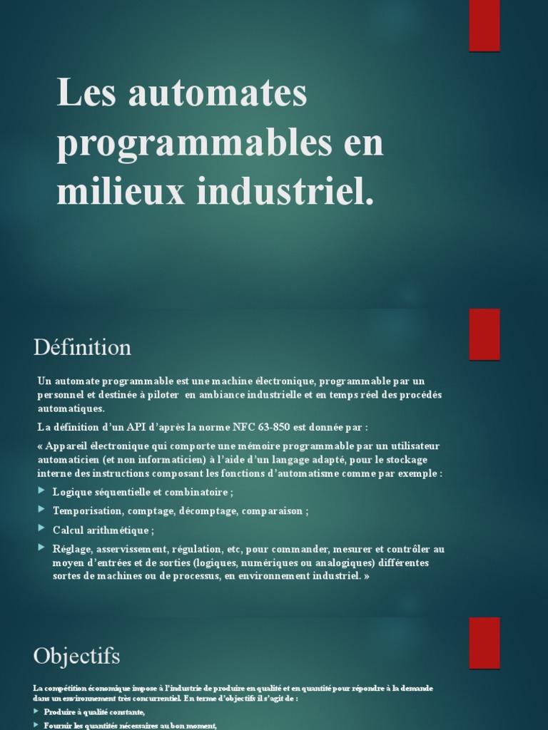 Les Automates Programmables en Milieux Industriel | PDF | Programmation ...