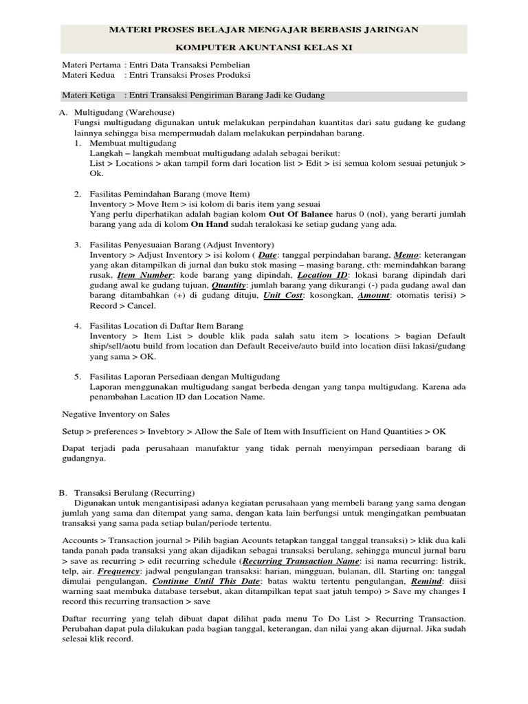 Entri Transaksi Pengiriman Barang Jadi Ke Gudang | PDF | Bisnis | Komputer