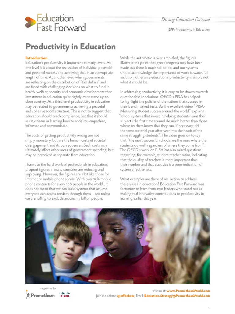 Productivity in Education PDF | PDF | Schools | Curriculum